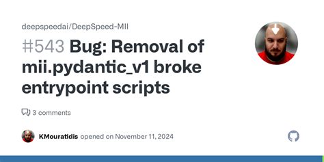 bug removal of mii pydantic v1 broke entrypoint scripts · issue 543