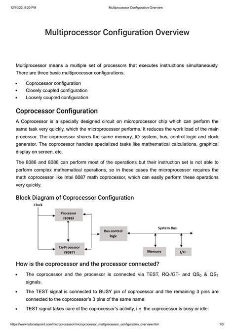 Solution Multiprocessor Configuration Overview Studypool
