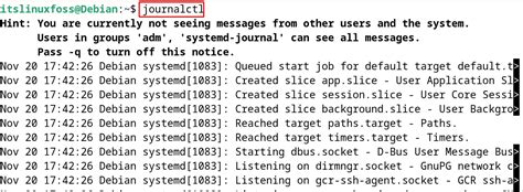 how to view syslog on debian 12 its linux foss