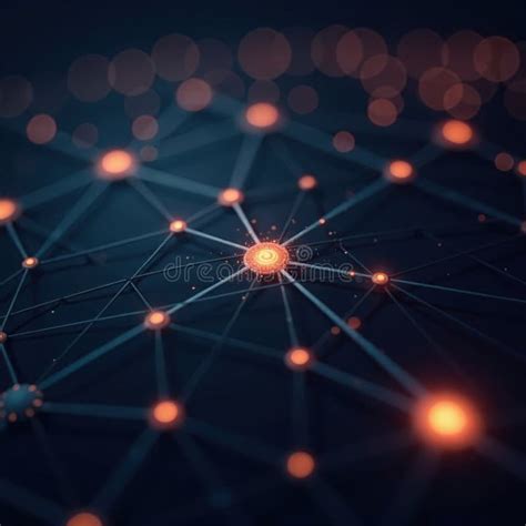 Abstract Network Nodes Glowing Futuristic Digital Grid Digital