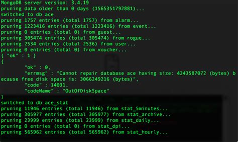 Steps To Prune Mongo DB In Unifi Controller EF Computer