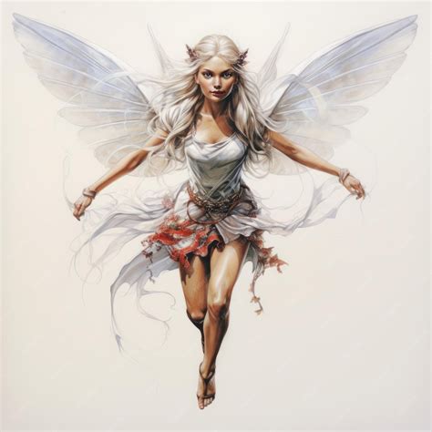 Fantasy Art Fairy With Magic Wings Light And Bronze Illustration Premium Ai Generated Image