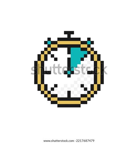 Stopwatch Icon Pixel Art Design Timer Stock Vector Royalty Free Shutterstock