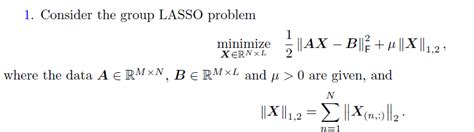 Consider The Group LASSO Problem Minimize AX Chegg Com