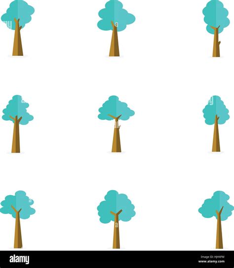 Vector Flat Of Tree Set Stock Stock Vector Image Art Alamy