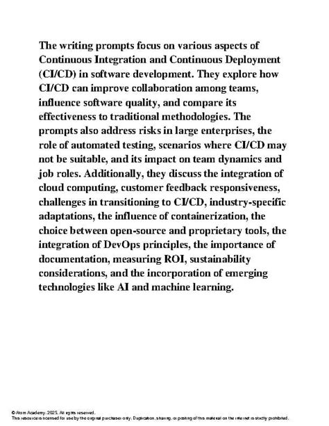 20 Writing Prompts Continuous Integration And Continuous Deployment