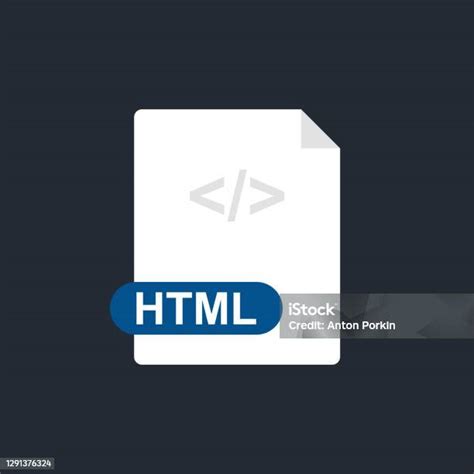 Html 파일 아이콘입니다 하이퍼 텍스트 태그 언어 벡터 0명에 대한 스톡 벡터 아트 및 기타 이미지 0명 Xml