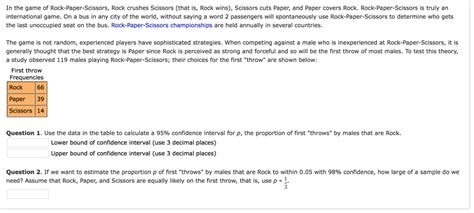 Solved In The Game Of Rock Paper Scissors Rock Crushes Chegg