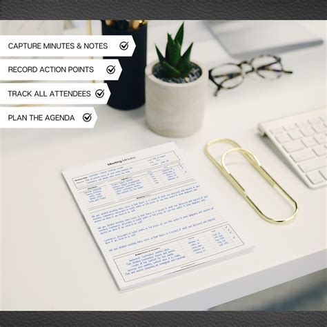 Meeting Minutes Note Taking Professional Notepad A4