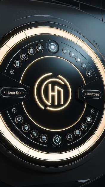 circular futuristic interface of smart home automation assistant