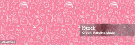 손으로 그린 요소가 있는 학교 패턴입니다 원활한 배경 디자인 기치 벡터 일러스트 레이 션 가을에 대한 스톡 벡터 아트 및 기타