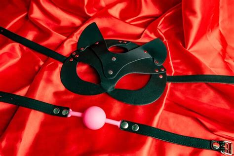 Premium Photo Adult Sex Games Bdsm Items Leather Mask Cat And Pink