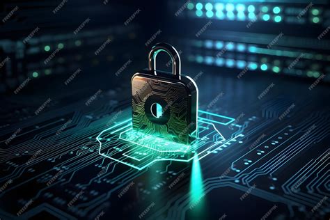 Premium Ai Image Cybersecurity Concept Depicting A Padlock On Top Of