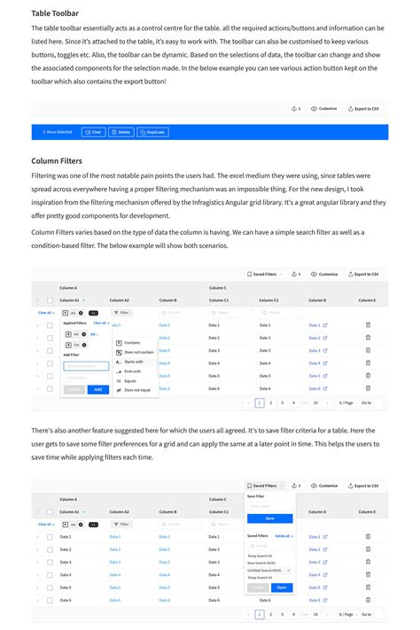 Designing A More Usable Data Table On Behance