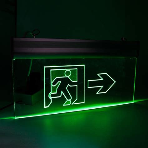 LEDIARY Acrylic Fire Emergency Exit Light Arrow Do Grandado