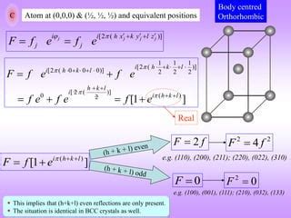 Structure Factor Calculations For X Ray Diffraction Pattern Pptx