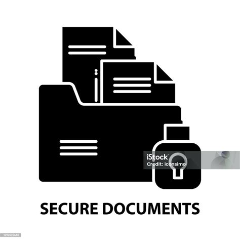 보안 문서 아이콘 편집 가능한 스트로크가 있는 검은색 벡터 사인 컨셉 일러스트레이션 0명에 대한 스톡 벡터 아트 및 기타 이미지 0명 개념 개체 그룹 Istock