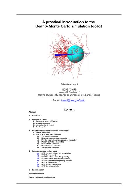 An Introduction To The Geant4 Monte Carlo Simulation Toolkit Docslib