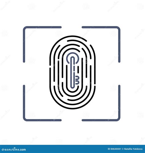 Fingerprint With Key Pattern Inside Stock Vector Illustration Of Element Finger