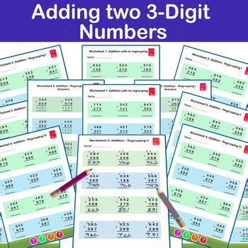Add And Subtract 3 Digit Numbers With And Without Regrouping TPT