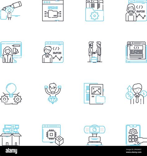 Software Engineering Linear Icons Set Coding Algorithms Testing