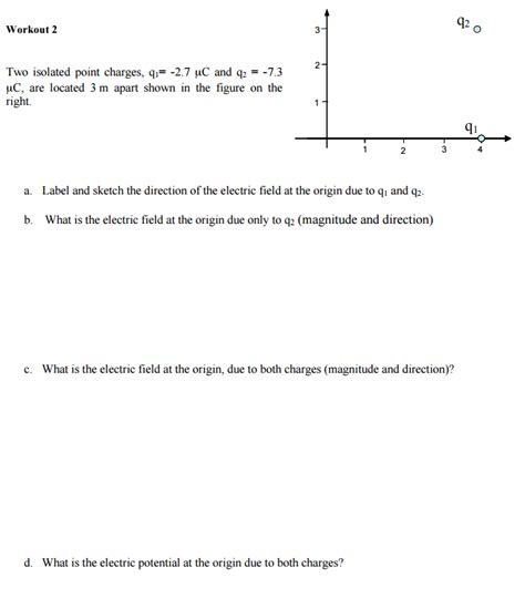 Solved Two Isolated Point Charges Q1 27 Mu C And Q2