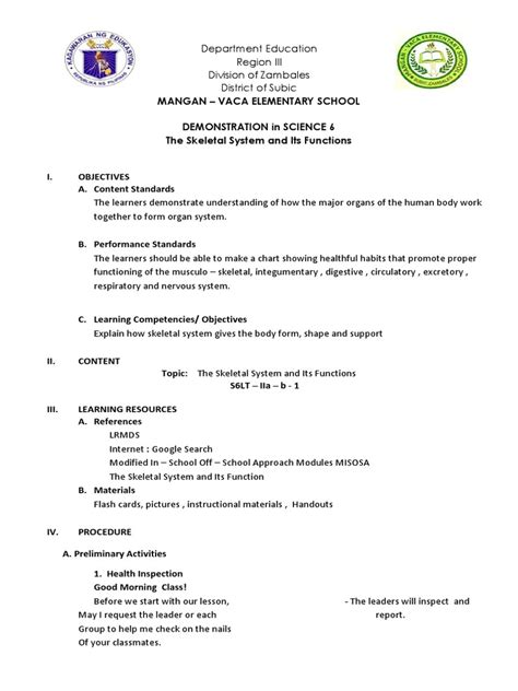 Skeletal System Demonstration Pdf Skeleton Human Body