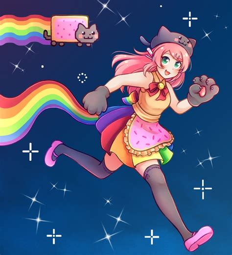 Momone Momo And Nyan Cat Utau And More Drawn By Chanpotei Danbooru