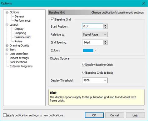 Change Baseline Grid Colour Grid Layouts Text Frame User Interface