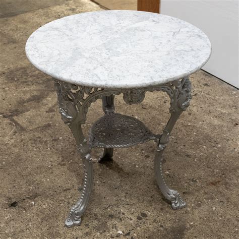 Antique Cast Iron Round Table With Marble Top The Viking The
