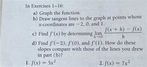 Solved In Exercises 1 16 A Graph The Function B Draw