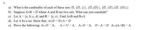 Solved A What Is The Cardinality Of Each Of These Sets 2 Chegg Com