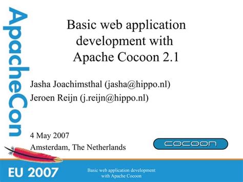 Basic Web Application Development With Apache Cocoon 21 Ppt