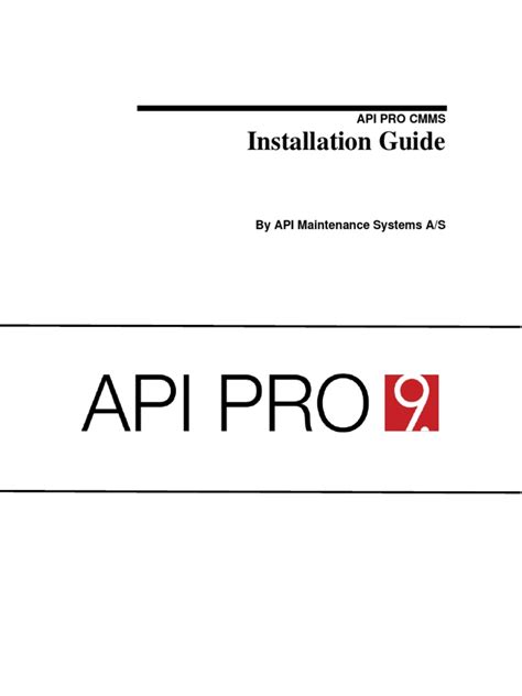 api pro 9 installation guide pdf databases installation computer programs
