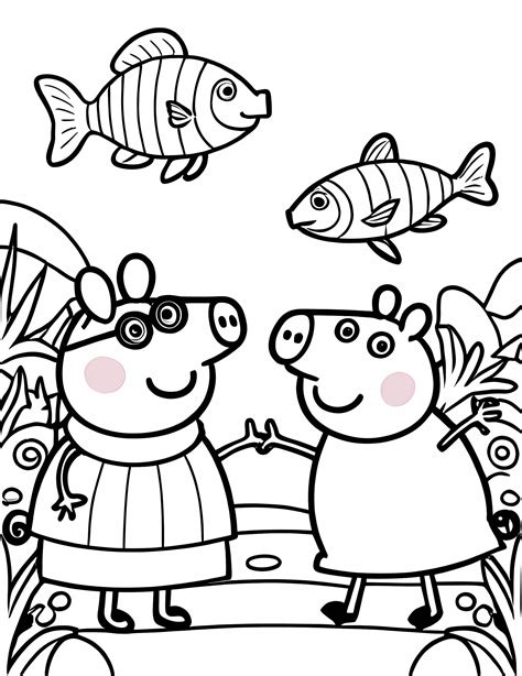 Раскраска Свинка Пеппа 18 распечатать Happybrushes