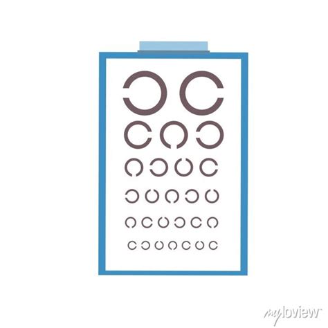 Vector Cartoon Flat Optotype Eye Chart To Measure Visual Acuity • Wall Stickers Web Visual