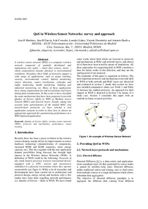 pdf qos in wireless sensor networks survey and approach
