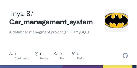Github Linyar8carmanagementsystem A Database Managment Project Phpmysql
