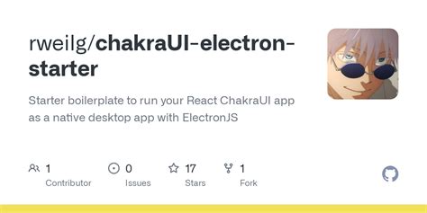 GitHub Rweilg ChakraUI Electron Starter Starter Boilerplate To Run Your React ChakraUI App As