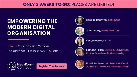 Nearform On Linkedin There Are Just 3 Weeks To Go Until Our Second Edition Of Nearform Connect