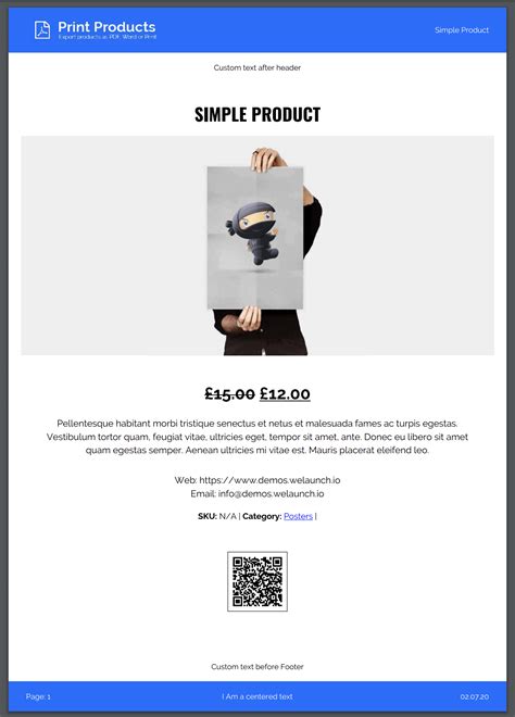 WooCommerce Print Products PDF WeLaunch