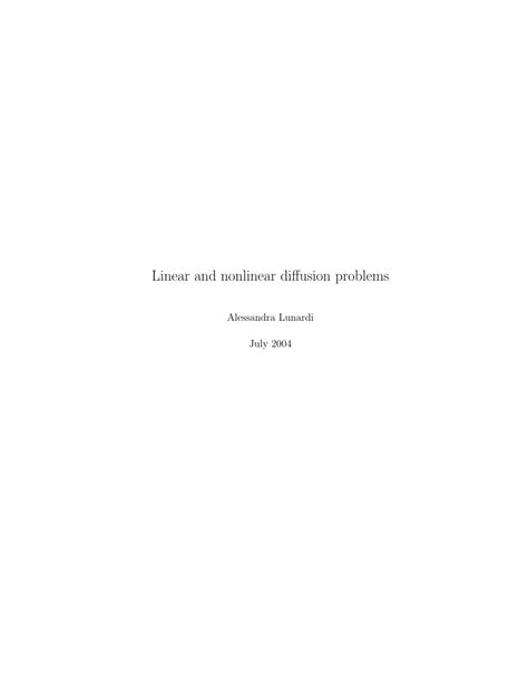 Pdf Nonlinear Diffusion Problems