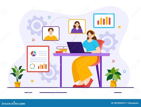 Voip Or Voice Over Internet Protocol Vector Illustration With Telephony Scheme Technology And