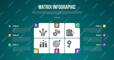 Premium Vector Matrix Structure Dimensions Template Infographic With