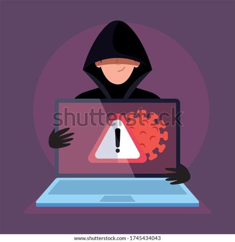 Hacker Laptop Computer Danger Warning Sign Stock Vector Royalty Free Shutterstock