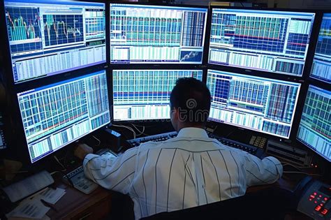 analyzing stock market data a trader s expertise with multiple screens