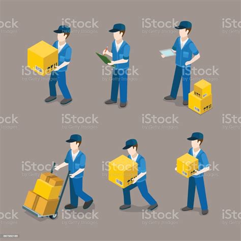 작업 아이콘 설정된 개념 웹 인포 그래픽 벡터 일러스트 레이 션에 3d 등각 장 평면 크리에이 티브 사람들이 컬렉션입니다 0명에 대한 스톡 벡터 아트 및 기타 이미지