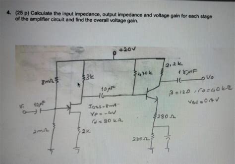 solved 4 25 p calculate the input impedance output