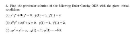 solved 3 find the particular solution of the following