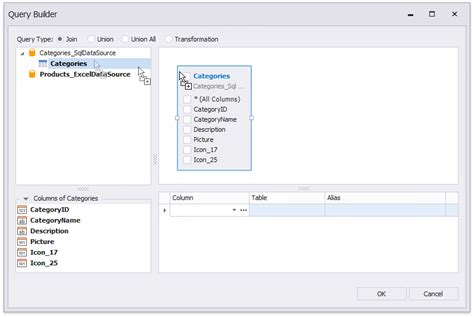 bind a report to a join based federated data source reporting